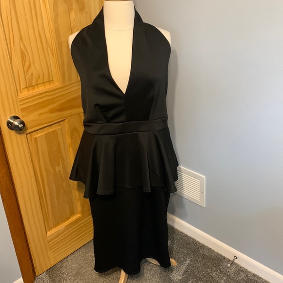 Boohoo | Dresses | Brand New Black Halter Neck Midi Dress Size 24 ...